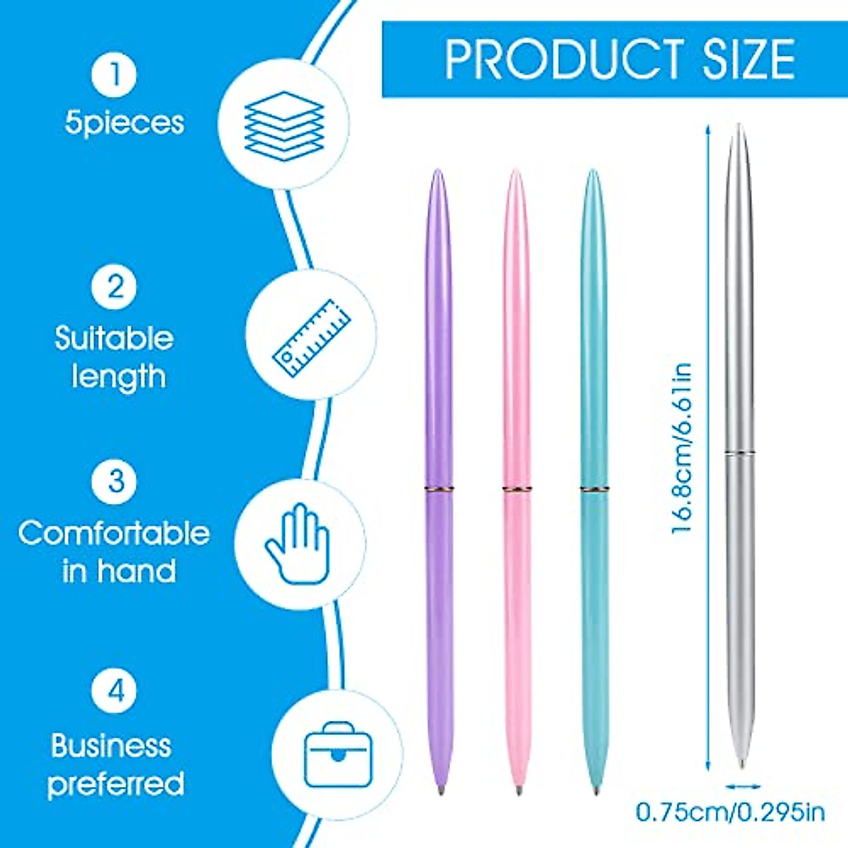 Cobee® Aesthetic Metal Ballpoint Pens, 4 Pieces 1mm Retractable Rollerball Pens Cute Metallic Ball Point Pen Black Ink Pastel Pens School Office Supplies Gift for Business Office Students Teachers