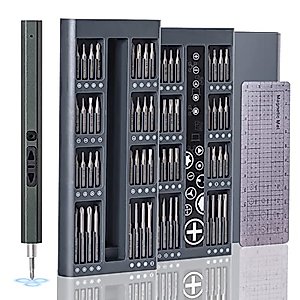Electric Screwdriver Cordless, 66 In 1 Mini Screwdriver Set, 2 Gears Torque, Powerful Motor, S2 Steel Magnetic Bits, Type-C Fast Charge, Precision Screwdriver for Phone,Laptop,Camera,Watch,Drone,Toys