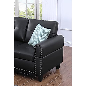 ERYE L Shaped Modular Sectional Sofa with Right Chaise,L-Shaped 5 Seaters Upholstered Corner Sofa&Couch W/2 Cup Holders and Storage Ottoman for Home Apartment Office Living Room