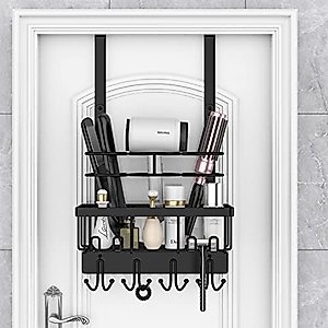 Hair Dryer Holder, Hair Tool Organizer Under Sink, Over Door Cabinet Hair Tool Organizer Wall Mounted, Bathroom Hair Tool Organizer Under Sink,Hot Styling Tool Storage Basket For Curling Wand