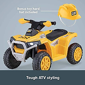 Kid Trax CAT Toddler Quad Ride On Toy, 6 Volt Battery, 1.5-3 Years Old, Max Weight 44 lbs, Single Seater, Yellow (KT1575AZ)