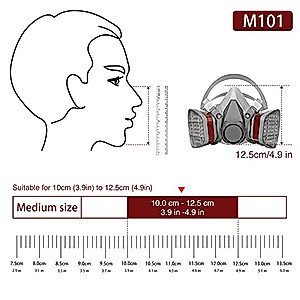KIHIGHPO Reusable Half Face Cover,M101 Face Cover, Paint Face Cover for Painting, Machine Polishing, Welding and Other Work Protection(Medium)