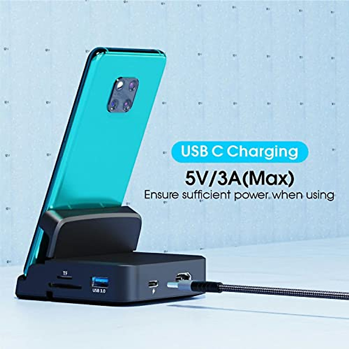 WYTR Type C to HDMI-Compatible Multi-Function Gaming Stand HUB Mini Portable Adapter 8-in-1 Multi-Port Hub