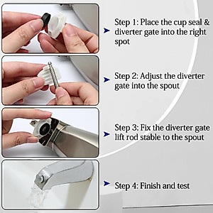 Luomorgo 4 Pcs Cup Seal & Diverter Gate Compatible with Bathtub Spout, Shower Tub Spout Replacement Parts
