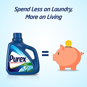 Purex Liquid Laundry Detergent, Mountain Breeze, 2X Concentrated, 126 Loads