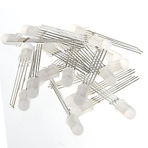 Newzoll 50 pcs 5mm 4 pin RGB Multicolor LED Common Cathode LED for Arduino DIY