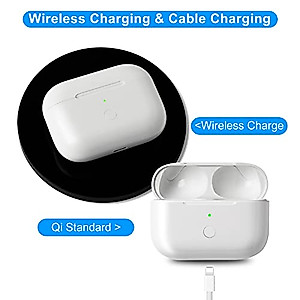 Wireless Charging Case Replacement for AirPod Pro Charger Case with Sync Pairing Button - White