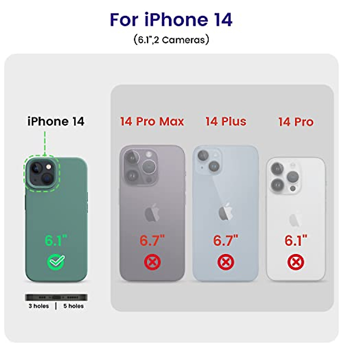 OTOFLY Designed for iPhone 14 Case, Silicone Shockproof Slim Thin Phone Case for iPhone 14 6.1 inch (Pine Green)