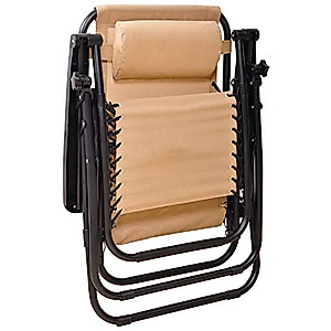 Elevon Adjustable Zero Gravity Lounge Chair Recliners for Patio, Beige, 2-Pack