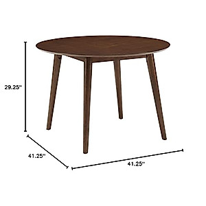 Crosley Furniture Landon Mid-Century Modern Round Wood Dining Table, Mahogany