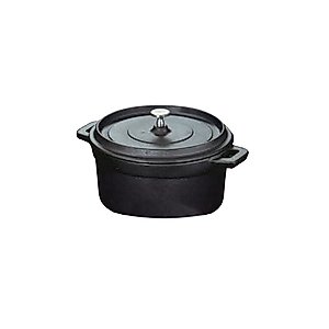 American Metalcraft CIPR5526 Cast Iron Round Casseroles and Pots, 7.6" Length x 3.5" Width, Black