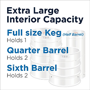 Commercial Cool Beer Kegerator, 6.1 Cu. Ft. Extra Large Capacity Beer Machine with 2-Shelf Fridge