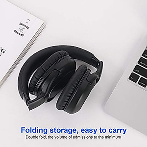 Active Noise Cancelling Headphones, Bluetooth Headphones Over Ear with Mic Deep Bass Hi-Fi Sound, 30Hrs Playtime ANC Wireless Headphones Comfortable Protein Earpads, for Traveling Cellphone PC TV