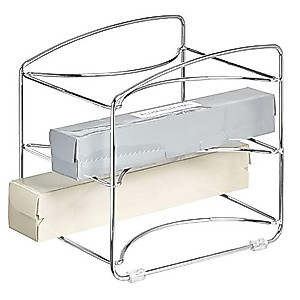 iDesign Classico Kitchen Organizer Rack for Aluminum Foil, Sandwich Bags, Plastic Wrap - 3 Shelves, Chrome