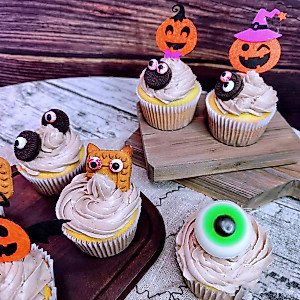 Sentovac Bloody Candy Eyes for Decorating | Edible Candy Eyeballs Sprinkles for Halloween Christmas | Cake and Cupcake Topper Decorations | 2.75oz Edible Eyes (1cm)