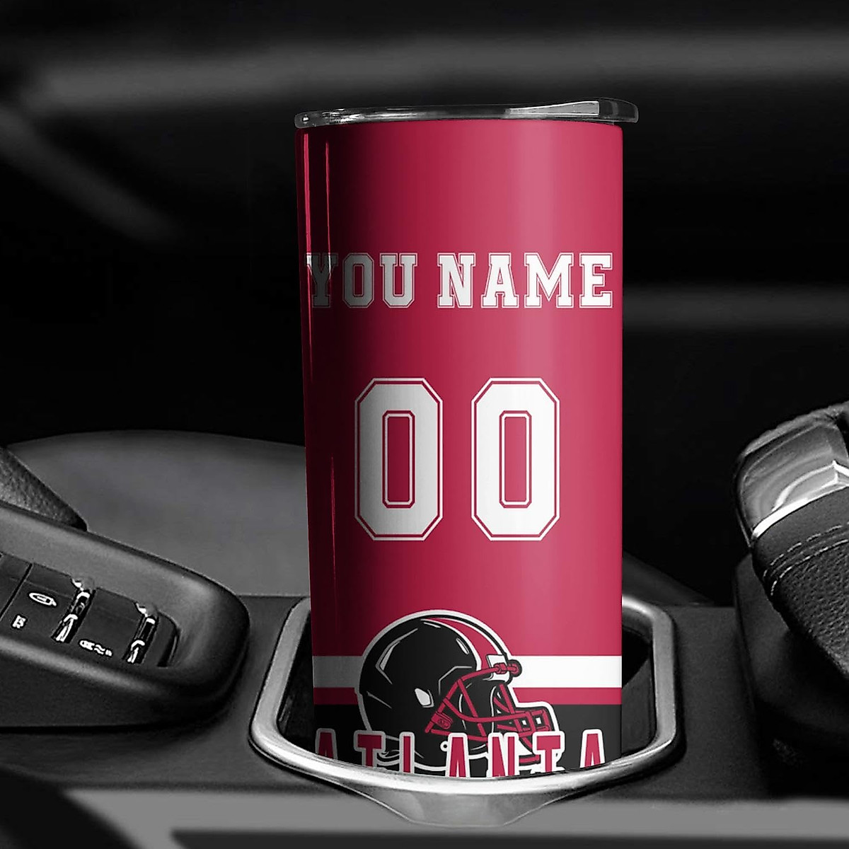 20oz Football City Customs stainless steel Insulated tumbler with Lid and Straws, Personalized football gifts for fans, Travel Cup Adds Your Name and Number