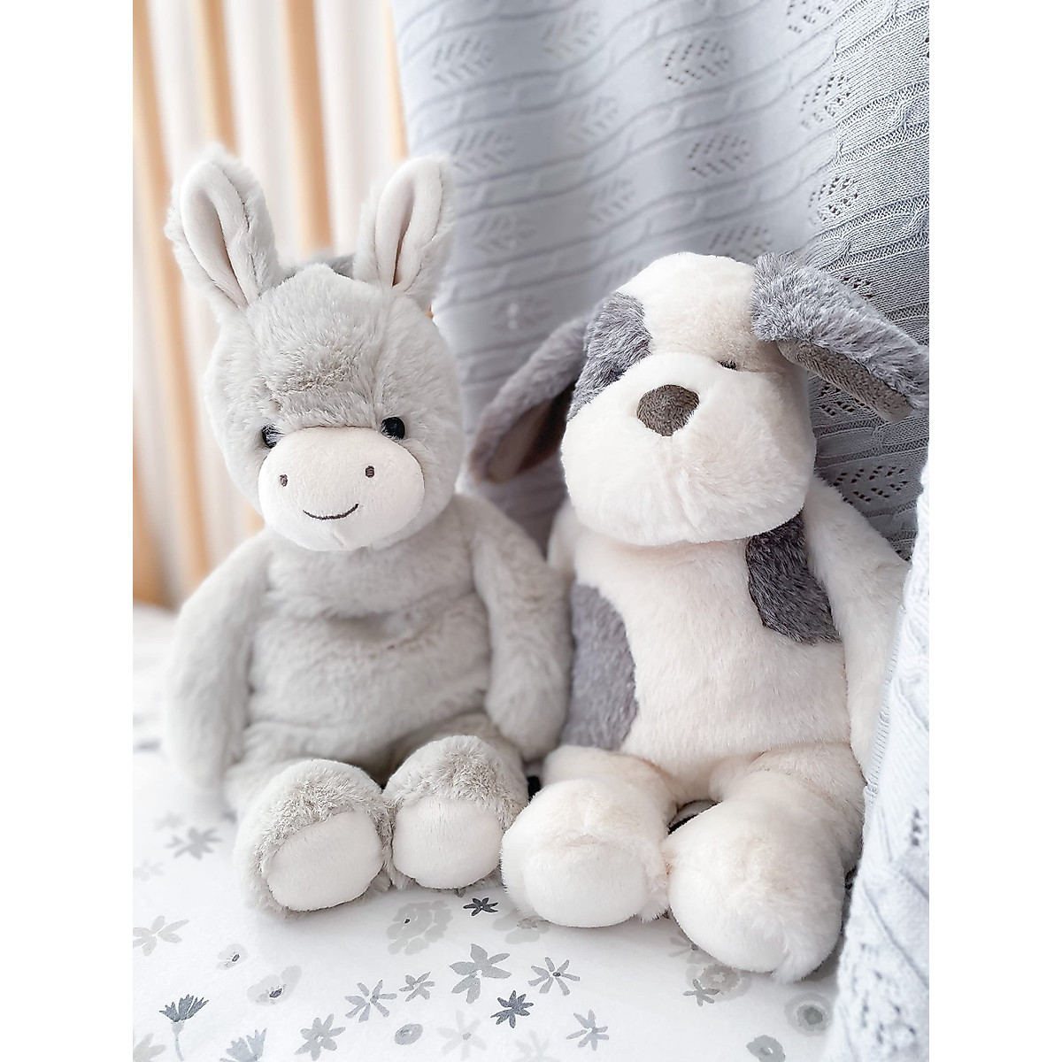 MON AMI Polka Dot Puppy Plush Animal Toy 11.5”, Handcrafted Premium Stuffed Dog Toy,Soft & Cuddly,Nursery Room Décor,Great Gift for Kids of All Ages