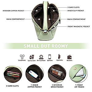 Small Crossbody Bags for Women Cross Body Bag Purses Mini Cell Phone Wallet Shoulder Handbags With Adjustable Strap and A Fluzzy Toy(Green)