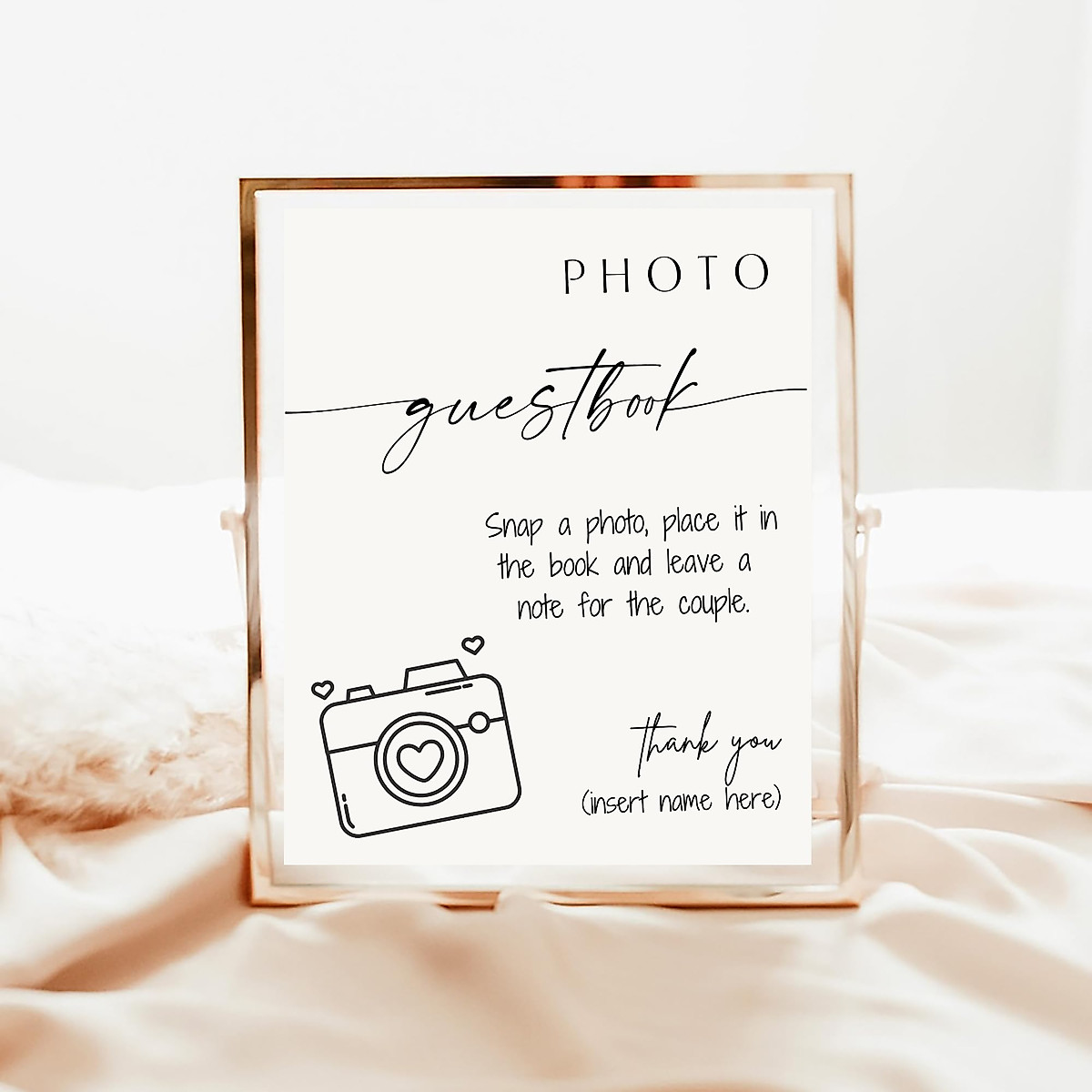 Wedding Photo Guestbook Polaroid Sign 7 x 9 Inch Picture Frame | Customized Wedding Guest Book Alternative for Wedding Decorations for Reception | Wedding Registry Ideas with 5 X 7 Personalized Sign