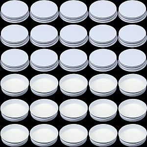 38 mm White Growler Caps Lids, Seal Screw Caps Lid,Tinplate Metal Screw Caps with White Filling Glue Fits for Most 1/2 and 1 Gallon Jugs (36 Pieces)