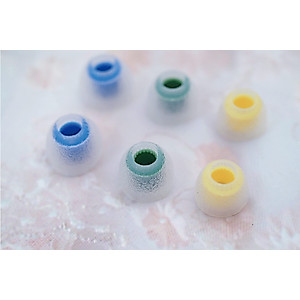 Linsoul TANGZU Tang Sancai in Ear Monitor Ear Plugs, 3 Pairs, Matte Texture Straight Tooth Grooves Eartips for IEMs, in-Ear Earphone, Audiophile Musician (S/M/L)