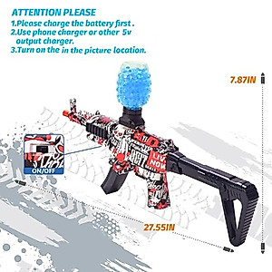 TANSAR Gel Ball Blaster Splat Orby Gun Automatic Toy, Electric Outdoor Play Games for Adults, Outside Activities Toys for Backyard, Garden& Lawn, Birthday Ideas for Ages 14+ Years Old, Red