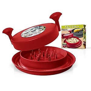 GUEZASE Chicken Shredder Tool, Meat shredder, Suitable for Pulled Chicken, Meat Shredder Tool with Non-Skid Base, Dishwasher Safe BPA free Chicken shredder pro 10.5" (Red)