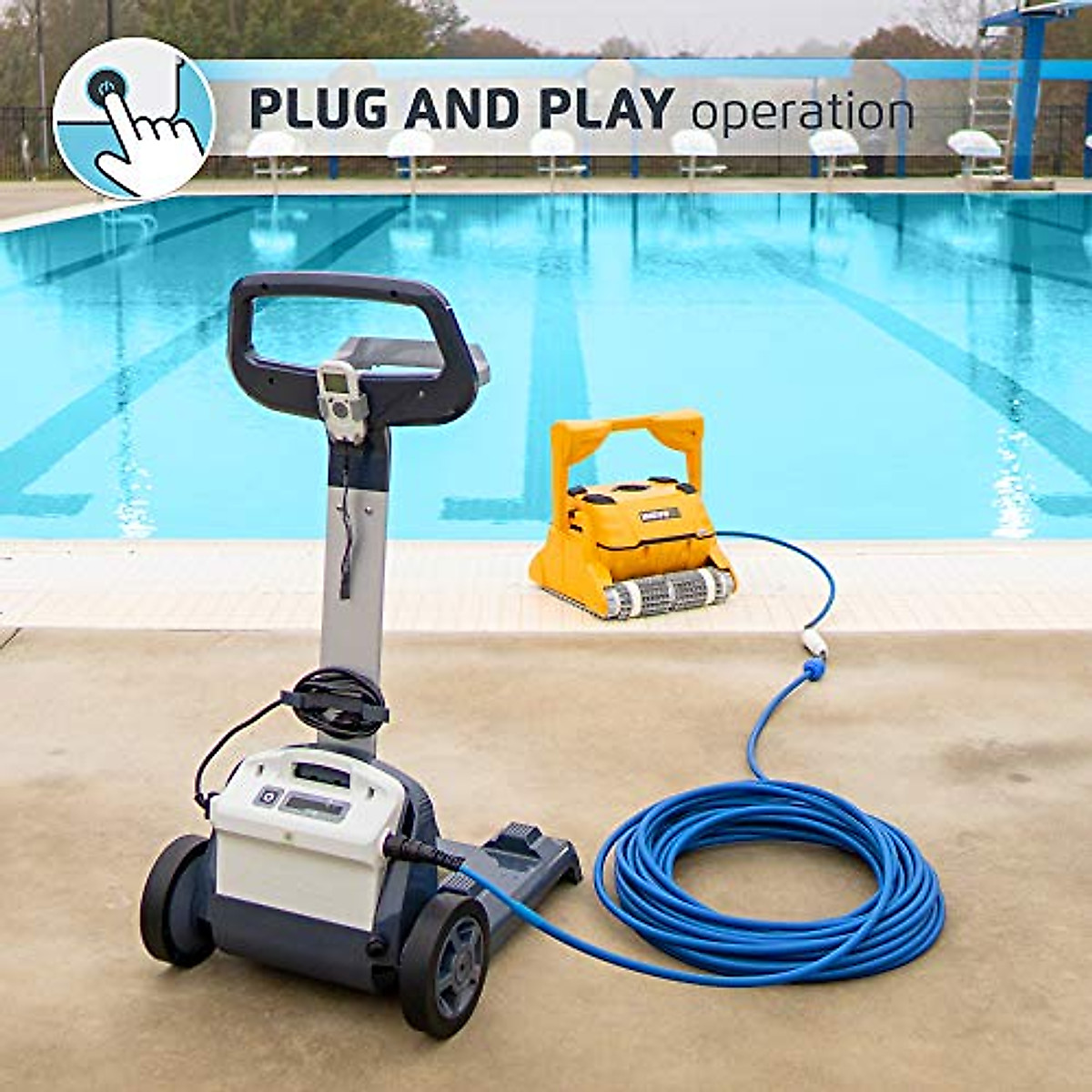 DOLPHIN Wave 100 Commercial Robotic Pool Cleaner with Caddy, Engineered for Extraordinary Pool Cleaning Performance, Ideal for Commercial Swimming Pools up to 88 Feet…