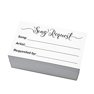 RXBC2011 100 Song Request Cards Play Song at Wedding Reception Prom Dance Party Band DJ Karaoke Music Suggestion Note
