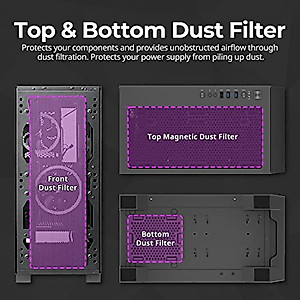 Zalman Z3 Iceberg ATX Mid Tower Gaming PC Case - 2 x 120mm ARGB Fans Preinstalled - Tempered Glass Side Panel - Support E-ATX, 2 x USB 3.0, Black