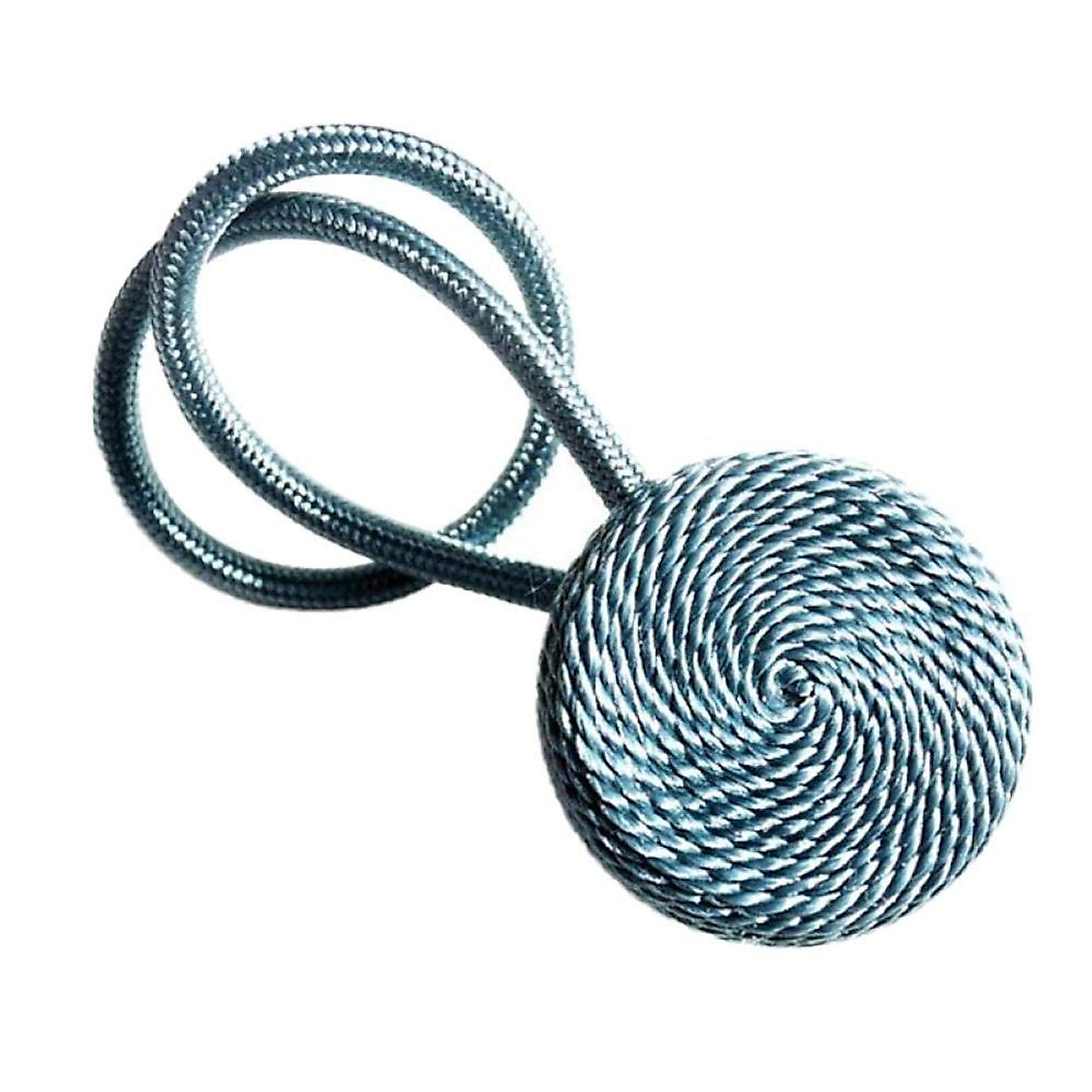 Home Decor Curtain Holders, Ties,Curtain Tie Backs Magnetic Curtain Buckles Europe Style Brief Braided Round Magnet Curtains Tieback Magnetic Curtain Holder Curtain Accessories-Light Blue