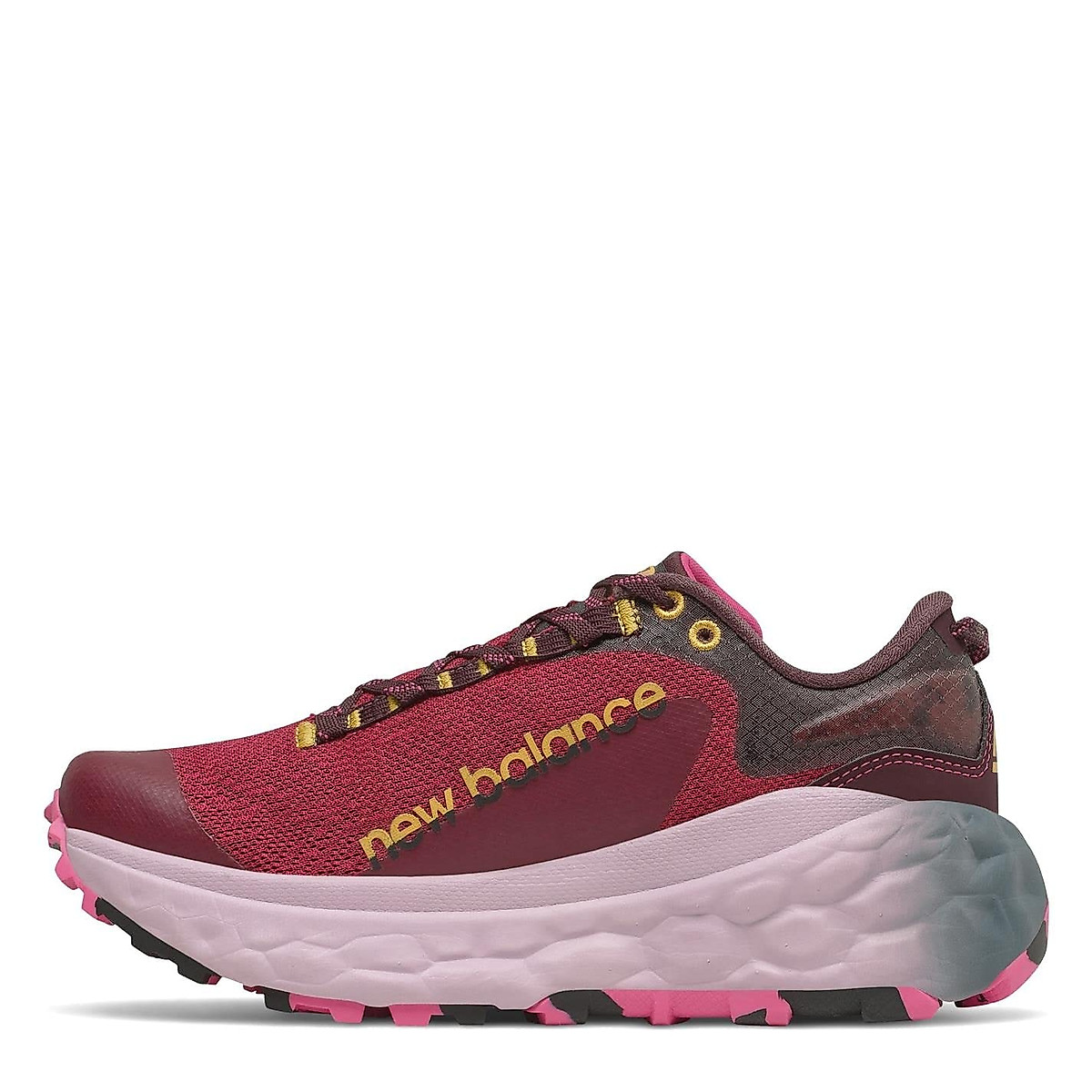 New Balance Women's More V2 Trail Running Shoe, Garnet/Harvest Gold, 9.5