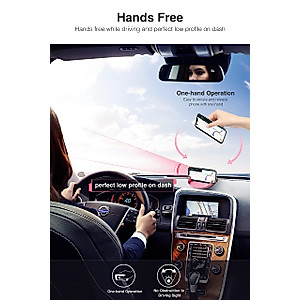 Loncaster Car Phone Holder, Pink & Purple Car Phone Mount Silicone Car Pad Mat for Various Dashboards, Slip Free Phone Stand Compatible with iPhone, Samsung, Android, GPS Devices and More