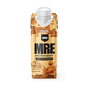REDCON1 MRE Ready to Drink Protein Shakes, Salted Caramel - Protein Drinks with Whole Food Sources - Sugar Free RTD Shake Formulated to Fuel Athletes at Any Time (12 Pack)