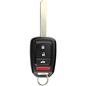 KeylessOption Keyless Entry Remote Fob Uncut Ignition Car Key for 2014-2015 Honda Civic, CR-V 2013-2016 Honda Accord MLBHLIK6-1T