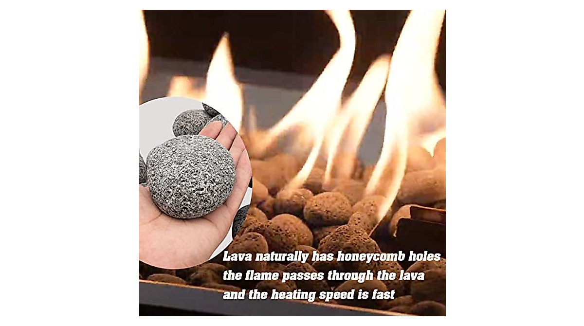 Black Lava Rocks for Fire Pits and Fireplaces - 10 lb Natural Stones