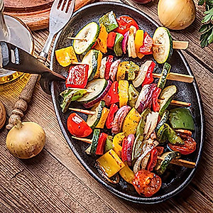 6 inch(200 Pack) Bamboo Wooden Paddle Picks Skewers for Cocktail，Appetizers，Fruit Kabobs，Sandwich，Barbeque Snacks…