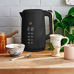 Cocas 1.7L One-Touch Electric Kettle, Black Sesame by Drew Barrymore