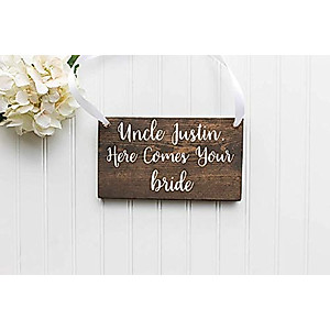Uncle Here Comes Your Bride- Personalizable Ring Bearer/Flower Girl Sign- Custom Sign