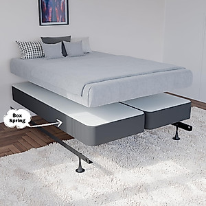 Greaton Wood Split Low Profile Traditional Fully Assembled Foundation Comfort Sturdy Wooden Frame-Durable Bedding Mattress Box Springs, Queen, Black