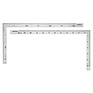 Liquidraw 150 x 300 mm Stainless Steel L Shape Square Ruler Double Sided Right Angle Metal Ruler for Cutting Sewing with Metric & Imperial Measuring for Engineers & Architects