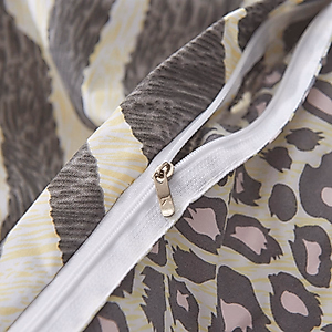 BUniq Duvet Cover 3 Pieces Queen King Full Twin Size with Zipper Closure, 4 Ties(1 Quilt Cover 2 Pillowcases)(Queen,002)