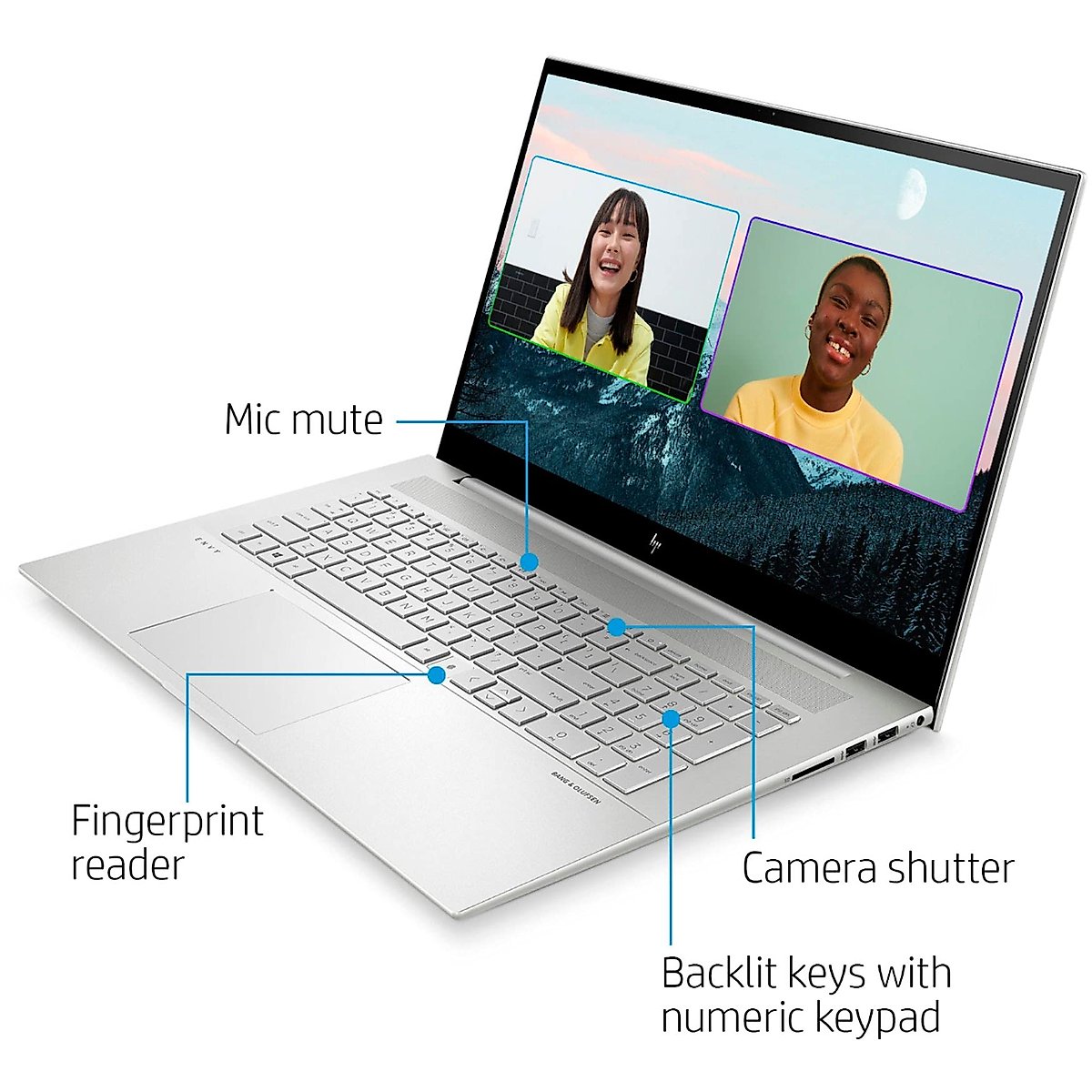 2022 HP Envy Laptop 17.3" FHD IPS Touchscreen 11th Intel i7-1165G7 Nvidia Geforce MX450 Graphics 32GB DDR4 2TB SSD WiFi 6 Fullsize Backlit Keyboard w/ Numpad and FP Reader Win 11 Pro w/32GB USB