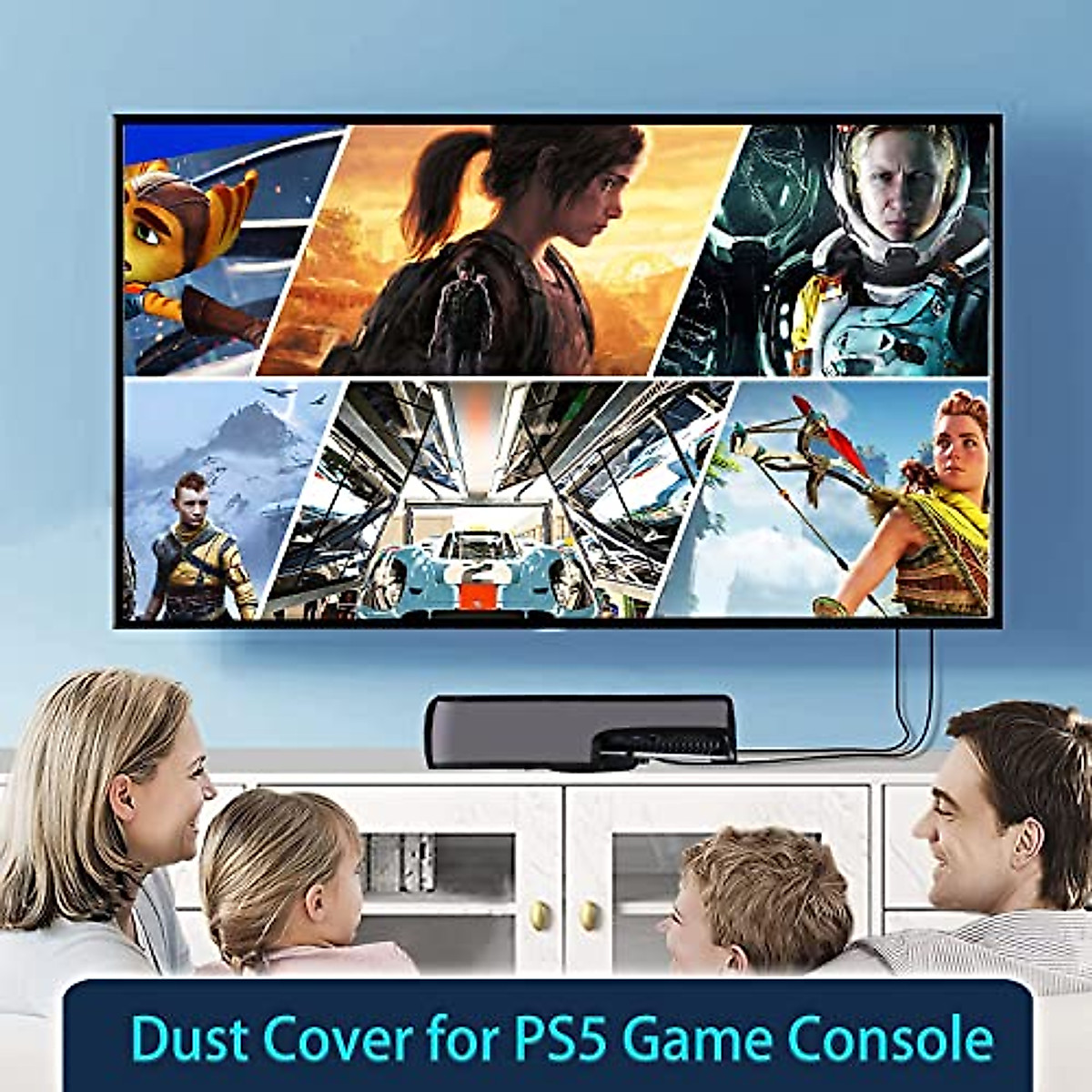 Horizontal PS5 dust cover Waterproof Anti-Scratch Protector Sleeve Dust Cover For PS5 Console Guard With Back Cable Port For Playstation 5 Console Digital & Disk Version