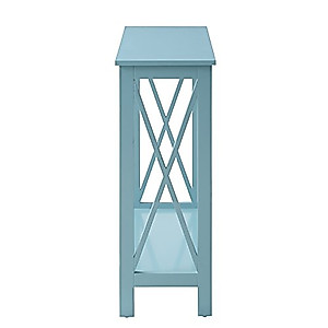 Convenience Concepts Oxford Console Table with Shelf, Sea Foam Blue
