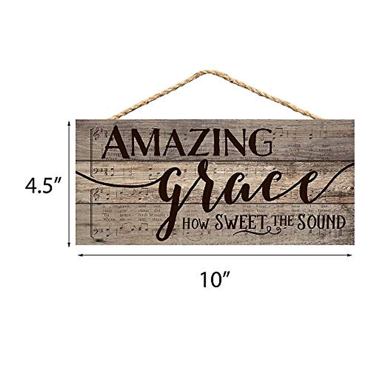 P. Graham Dunn Amazing Grace Rustic Sheet Music Design 5 x 10 Wood Plank Design Hanging Sign