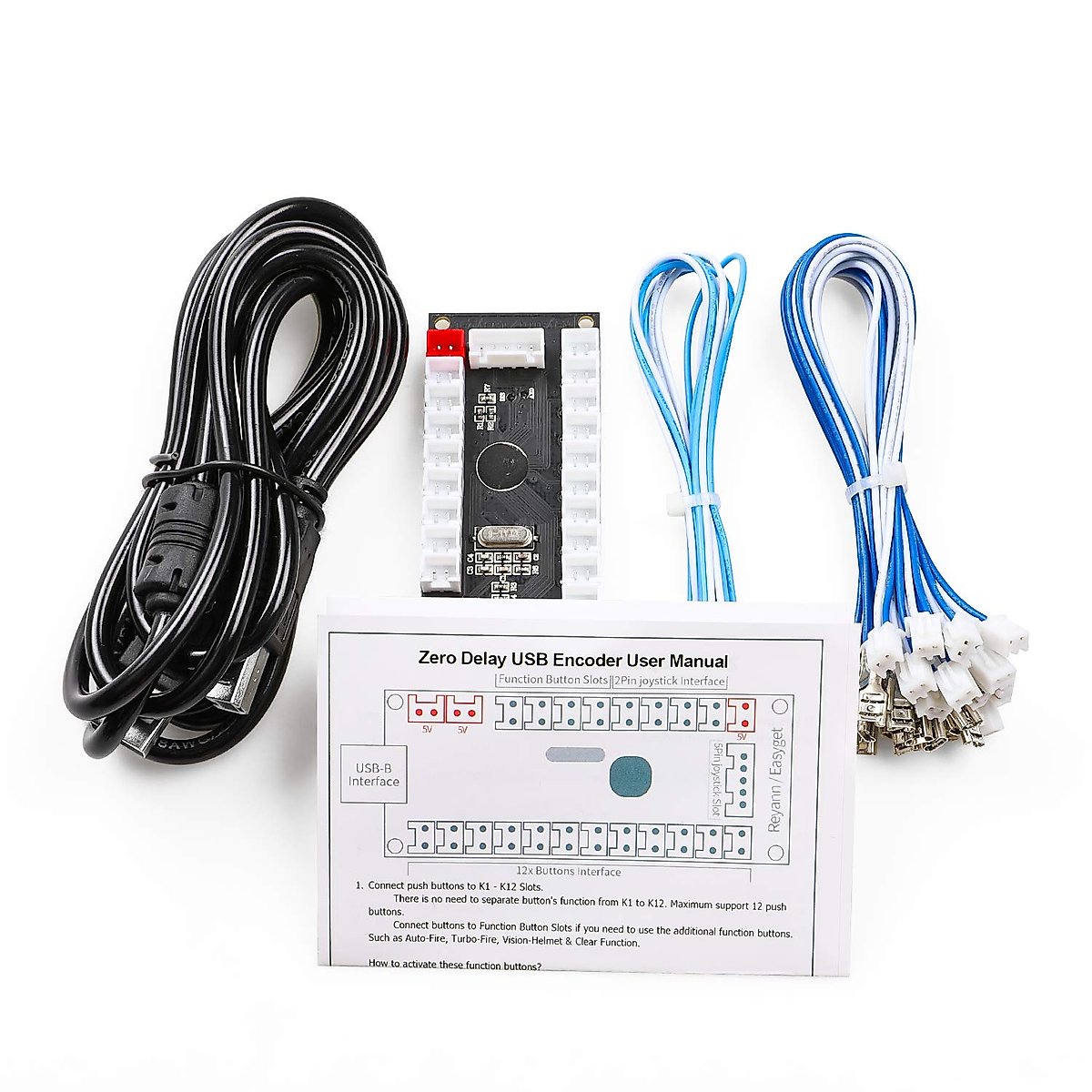 Easyget 2 Player Zero Delay Generic Game Controller USB to Joystick for MAME & Raspberry Pi 1/2/3 RetroPie DIY Projects