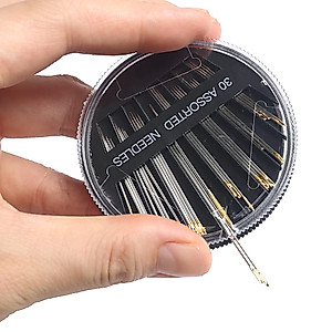 Eketirry Premium Hand Sewing Needles，30-Count Assorted Needles for Sewing Repair, 6 Different Sizes Sewing Needles with 2 Threaders (1)