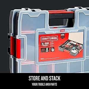 CRAFTSMAN Tool Organizer, 2-Packs with 14-Compartments, Lid Includes Secure Latch (CMST60944M)