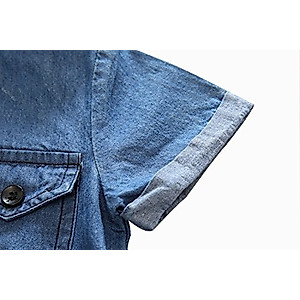 Ding-dong Baby Boy Girl Summer Jeans Denim Short Sleeve Romper(18-24M)